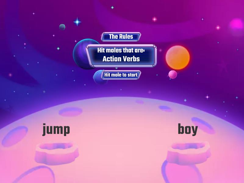Hit the ''Action Verbs''! - Whack-a-mole