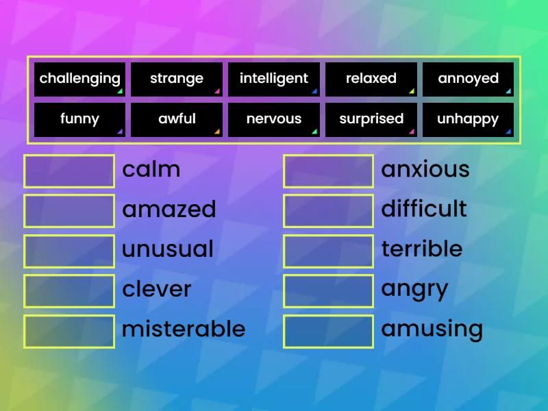 Personal feelings. Exam homework. Part 4. - Match up