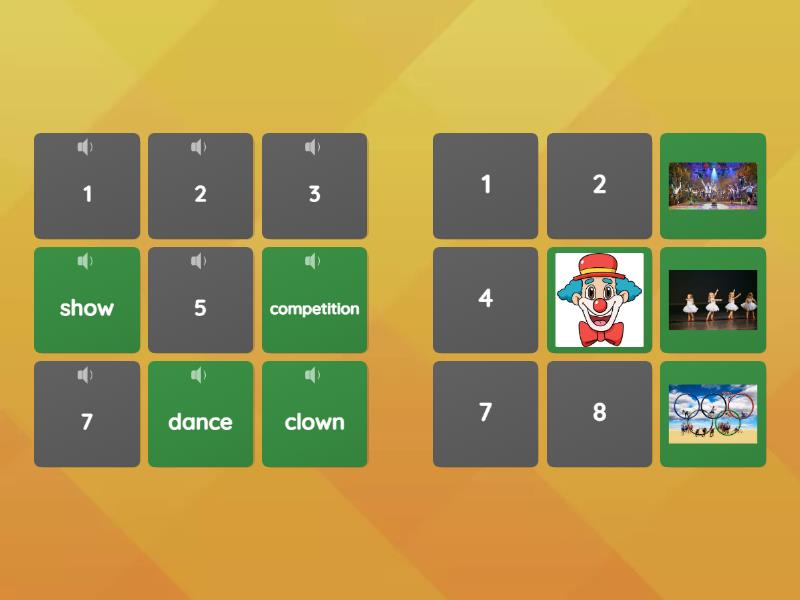 Nouns to talk about festivals _ - Matching pairs