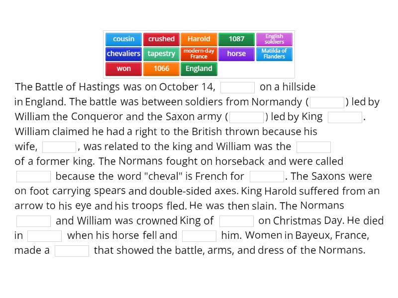 Medieval Unit - Complete the sentence