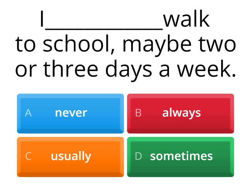 Present Simple Adverbs of Frequency - Test
