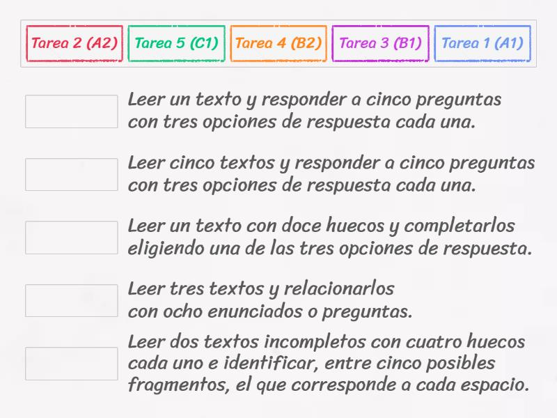 Repaso de las tareas de C.L - Une las parejas