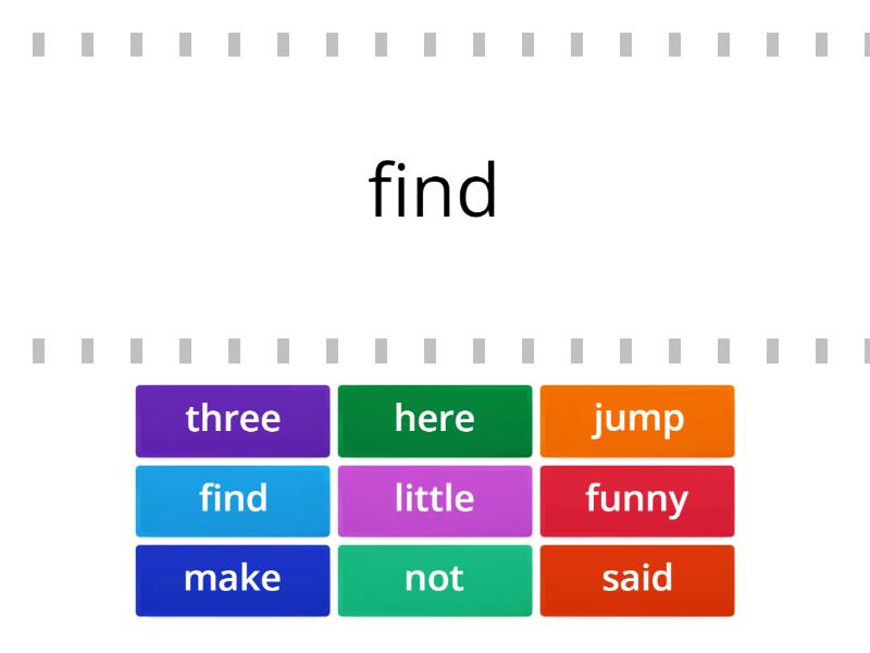 Sight Words Level 3 - Find the match