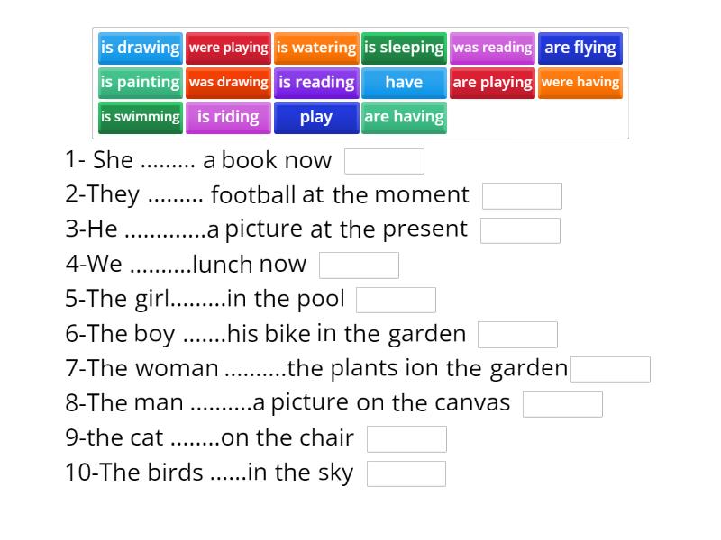 grade 4 present continous - Missing word