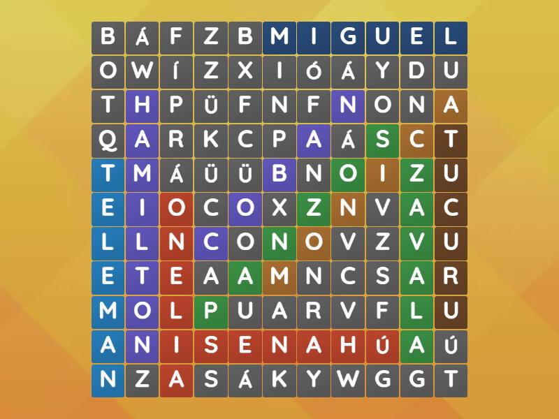 sustantivos propios - Sopa de letras