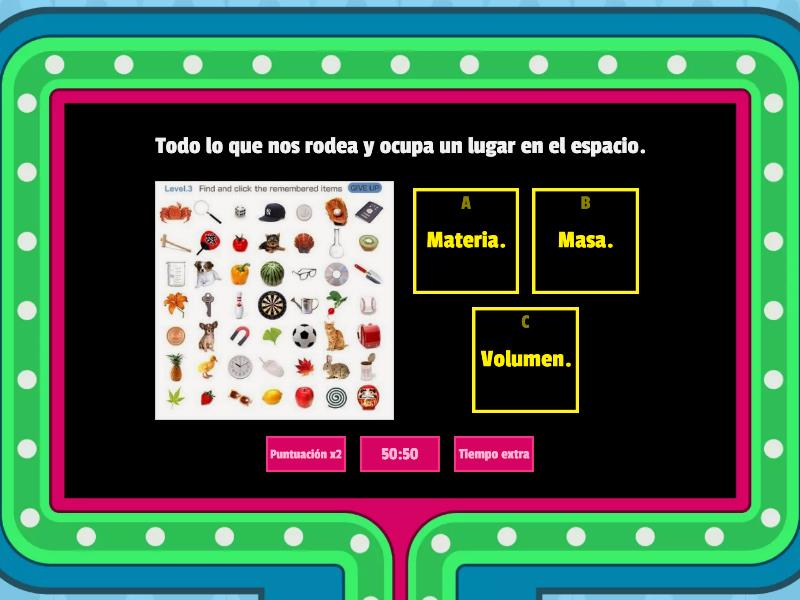 Propiedades de la materia - Gameshow quiz