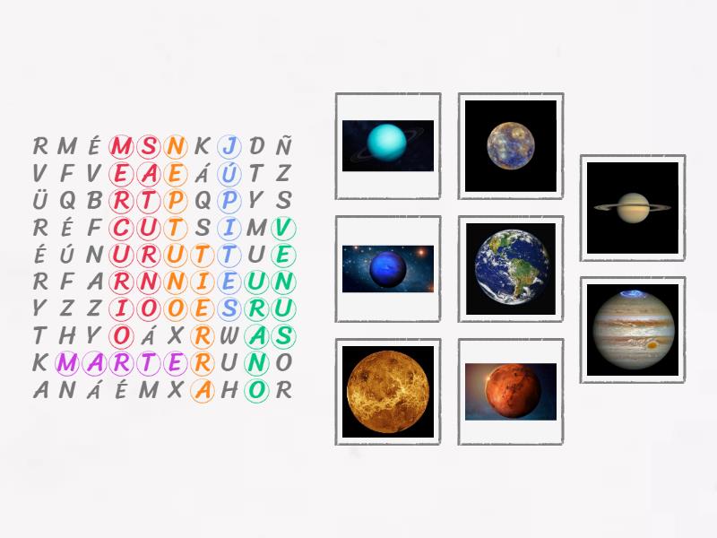Sistema solar - Wordsearch