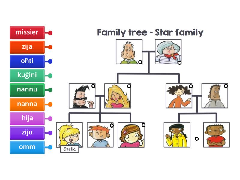 Name the member's of Stella's family - Labelled diagram - Imagem com ...