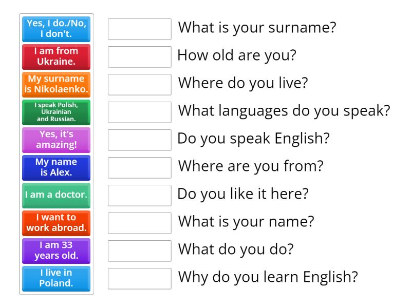 First conversation - Match up