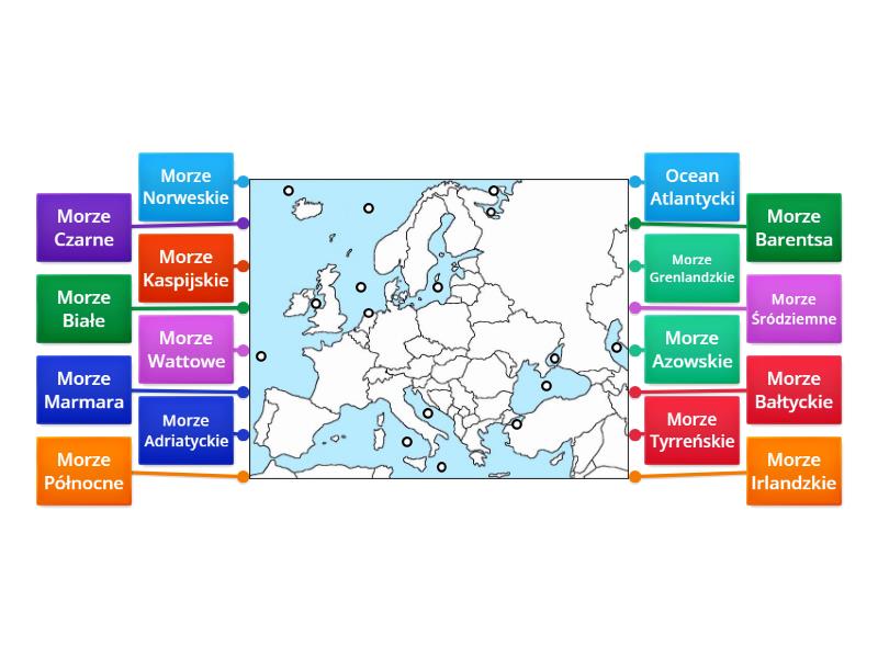 Morza Europy - Labelled diagram