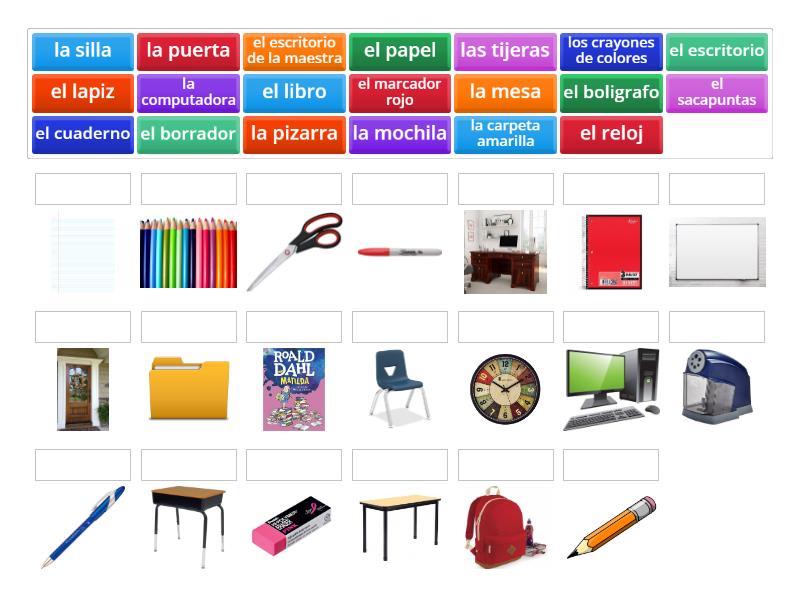 Objetos de la Clase (School objects) - Match up