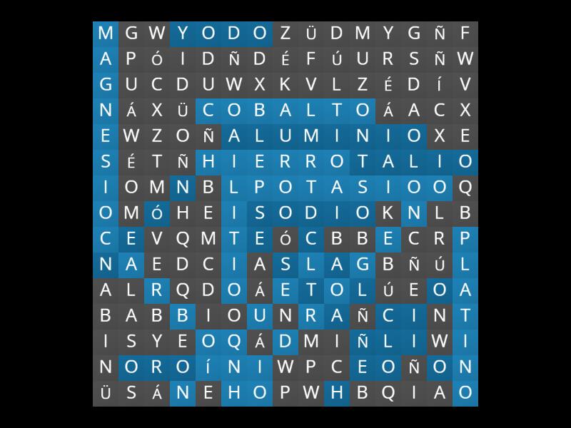 de tabla periodica - Sopa de letras