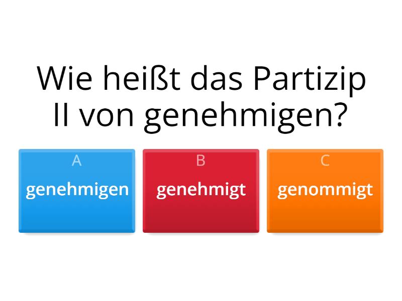 Lektion 19: Bildlexikon Partizip II/Präteritum - Quiz
