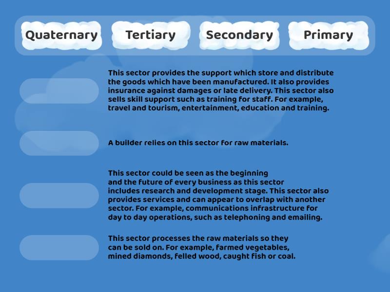 Unit 1 SECTORS - Match up