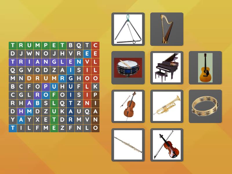 Musical instruments- - Wordsearch