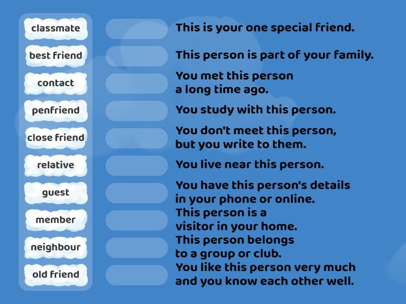 Match the people to the descriptions. - Match up