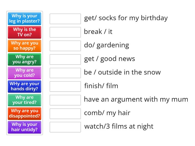 Present Perfect speaking activity - Match up