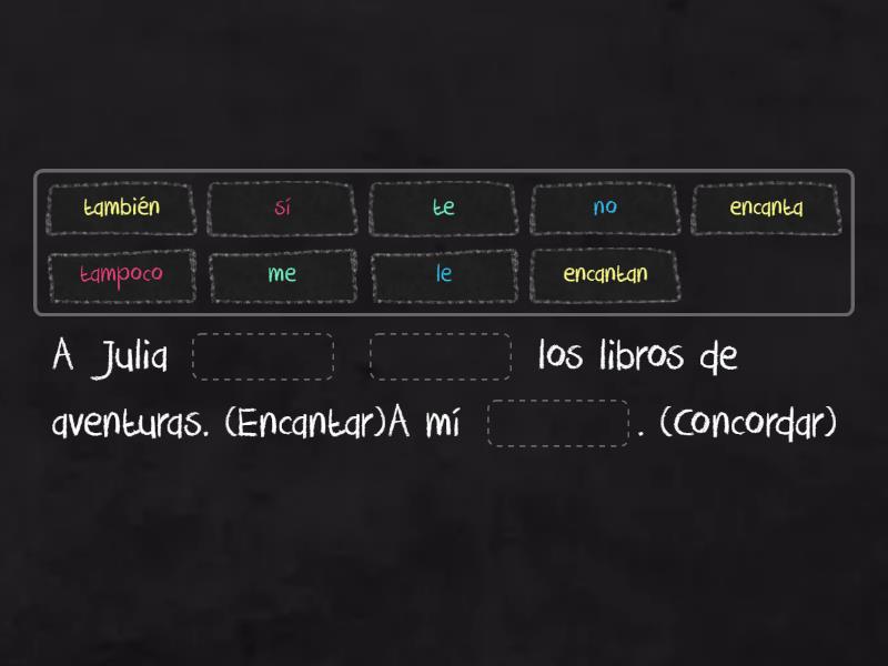 Verbo gustar y similares (apetecer, encantar, fascinar) y concordar o ...