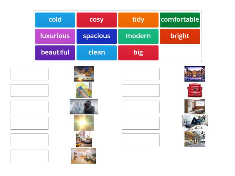 Adjectives to describe houses - Match up