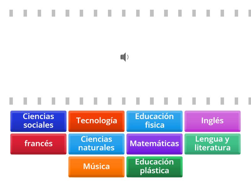 Las asignaturas de la escuela - - Find the match