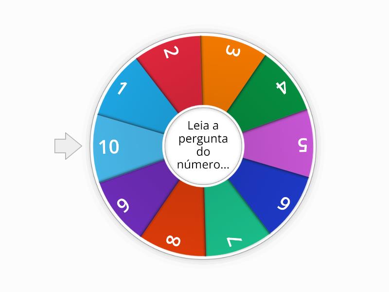 Sorteio de perguntas de 1 a 10 - Random wheel