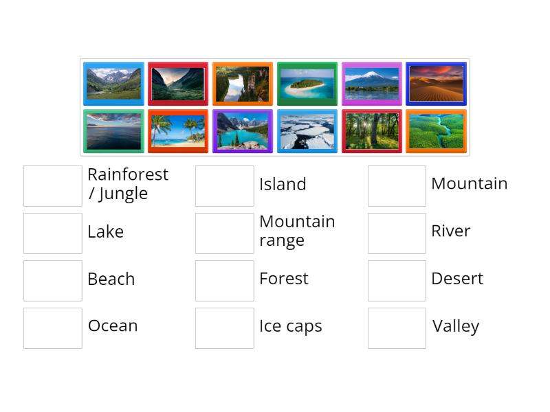 3E4T - unit 6 - Geographic features Matching - Match up