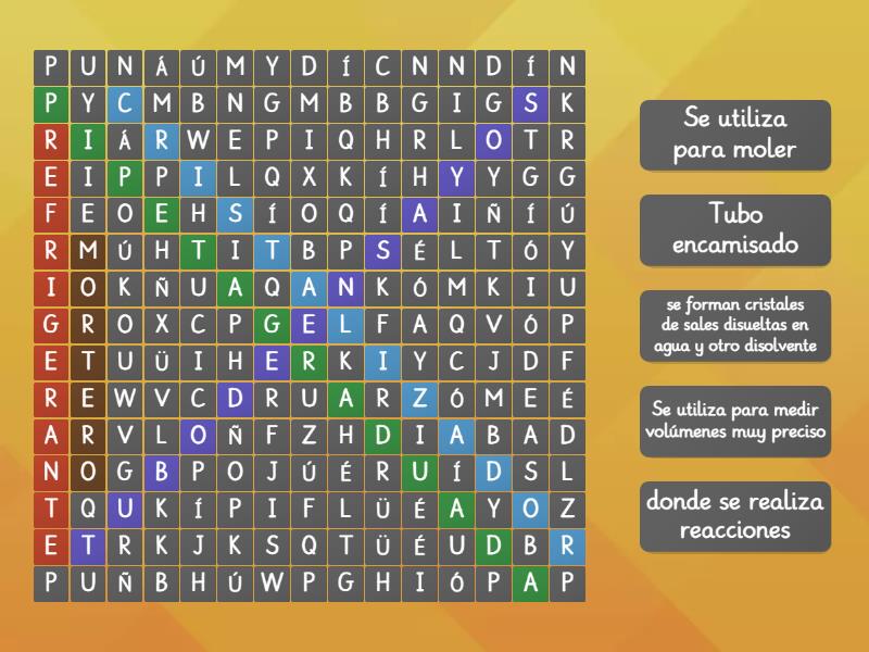 Material del laboratorio - Sopa de letras