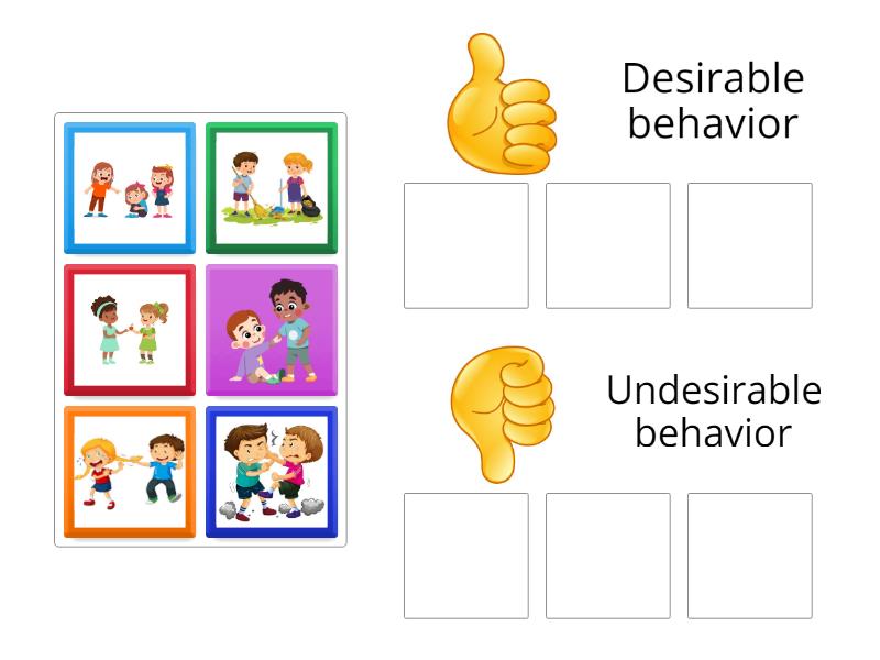 Group the desirable and undesirable behaviors - Ordenar por grupo