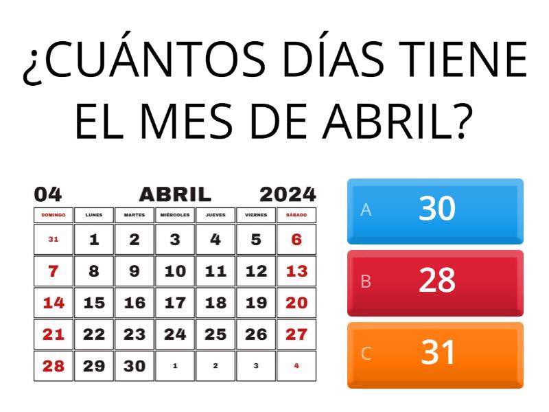 CALENDARIO - Quiz