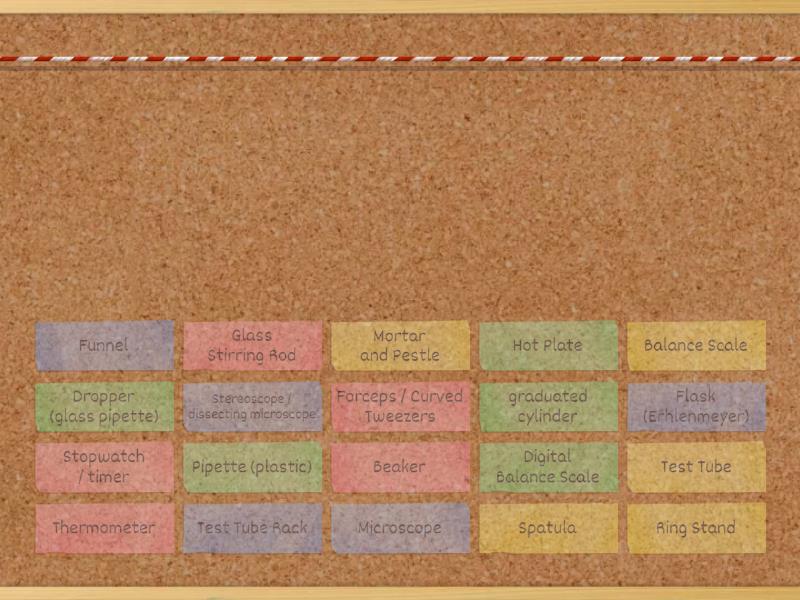 G7- Laboratory Equipment Names - Find the match