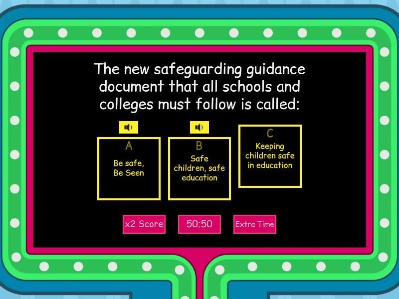 Safeguarding Quiz - Gameshow quiz