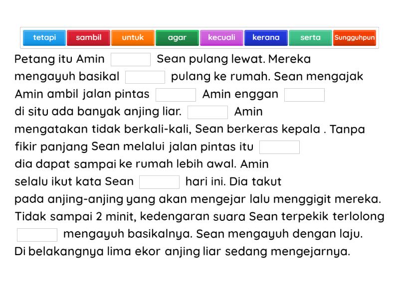 CEKAP 6A Unit 4 Pel 1 - Kata Hubung - Pengulangan - Complete the sentence