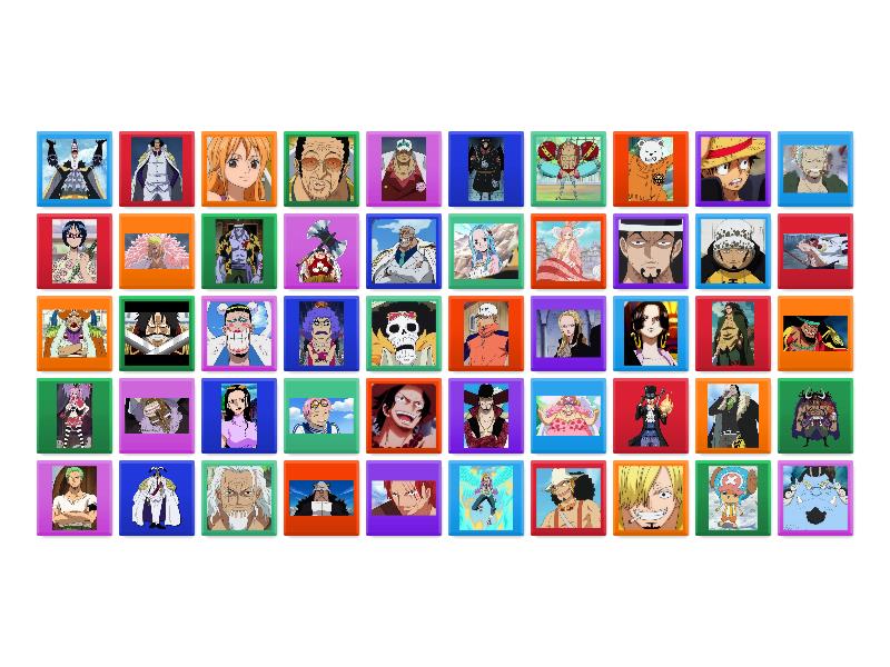 One Piece Guess Who Tiles - Flip tiles