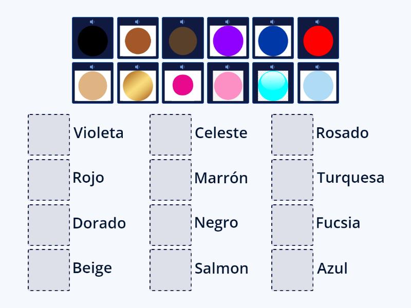 Traduce los siguientes colores. Level: Advanced - Match up