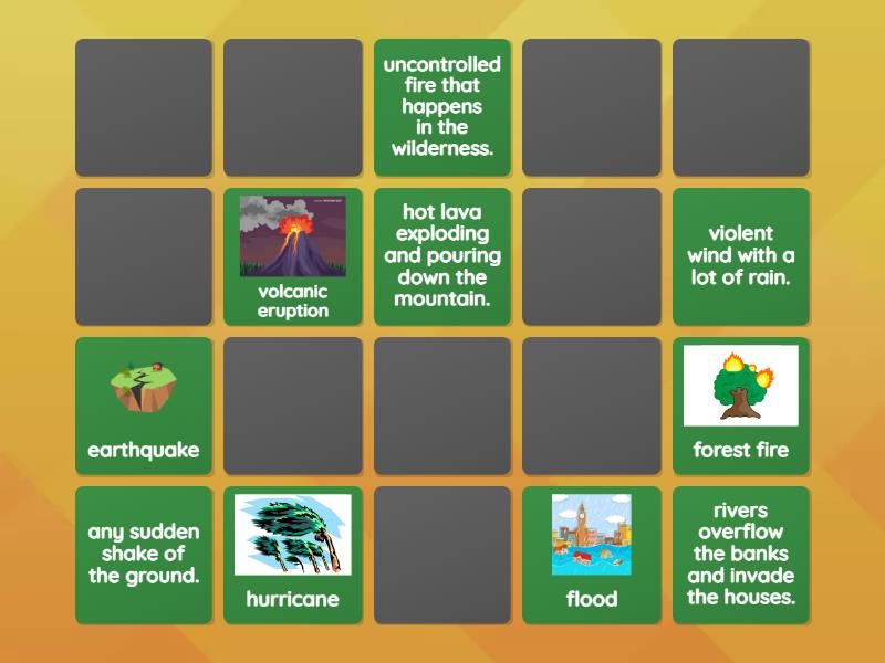 Natural disasters - Matching pairs