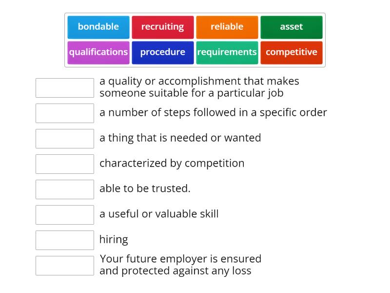 Reading job ads - Match up