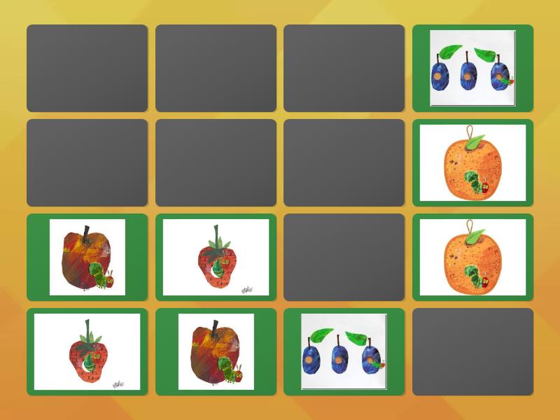 THE VERY HUNGRY CATERPILLAR MEMORY GAME - Matching pairs