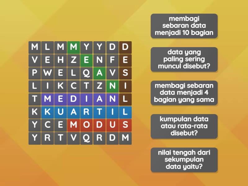 Ukuran Pemusatan Data - Wordsearch