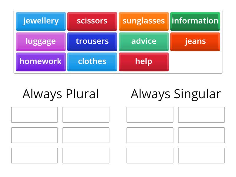 Singular or Plural? - Group sort