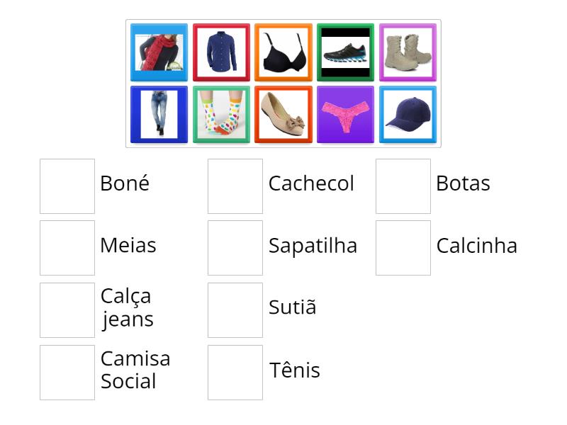 A1.40 Vocabulário de Roupas - Match up
