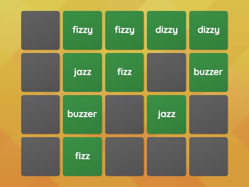 GREEN group - zz words - Matching pairs