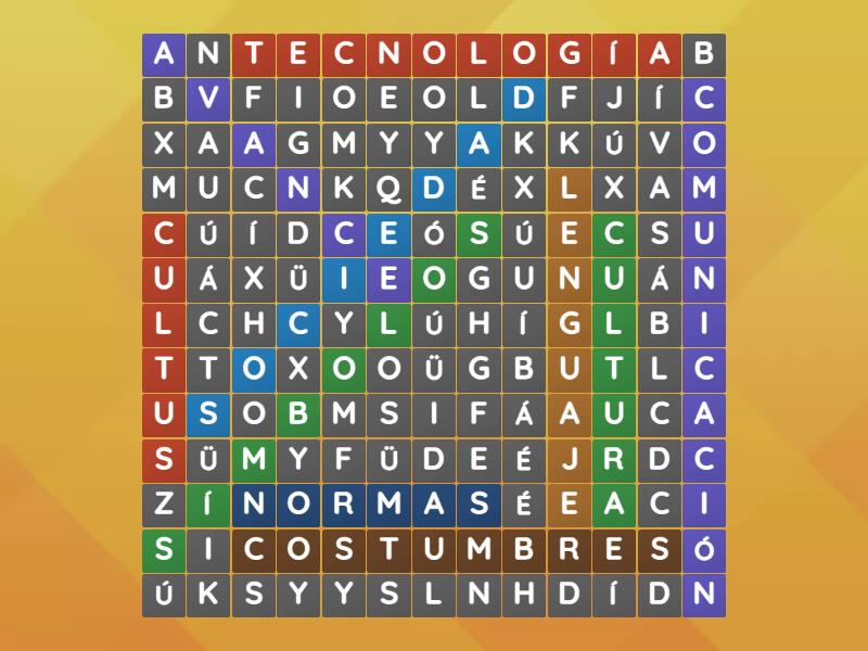 Sopa de letras de cultura - Wordsearch