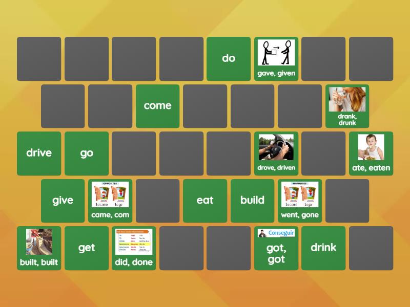 Irregular verbs simple past Match - Matching pairs