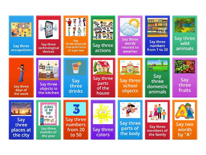 ENGLISH VOCABULARY GAME A1 - Flip tiles