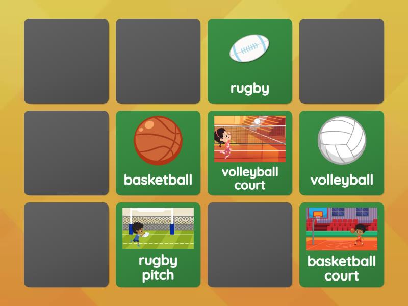 GESE Level 3 Lesson 10 Game 2 - Sports Matching - Matching pairs