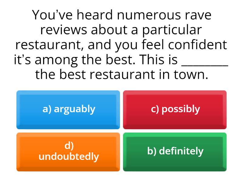 Adverbs of Certainty - Quiz