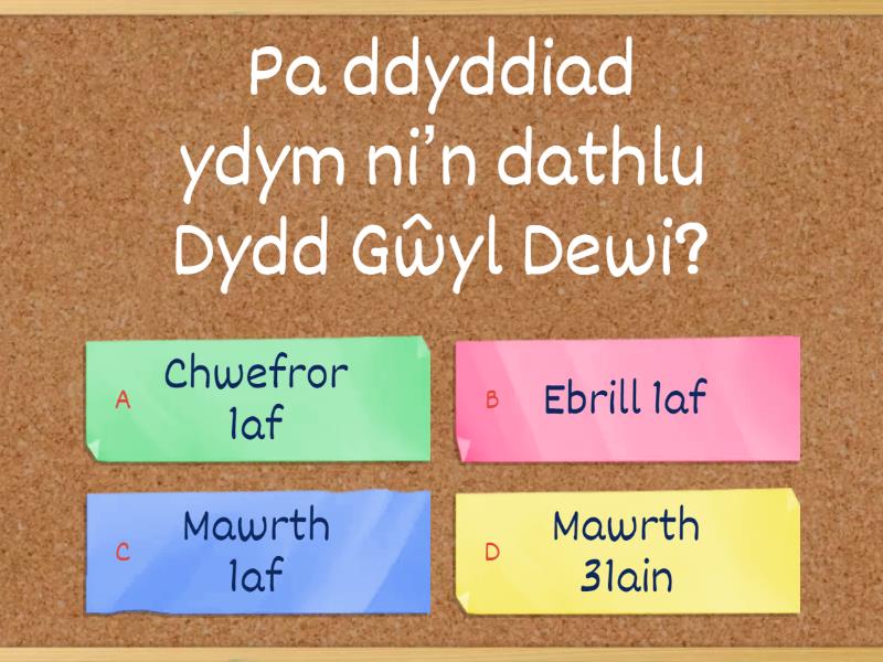 Cwis Dewi Sant - Quiz