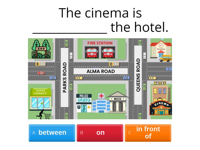Giving Directions - Prepositions 6° - Quiz
