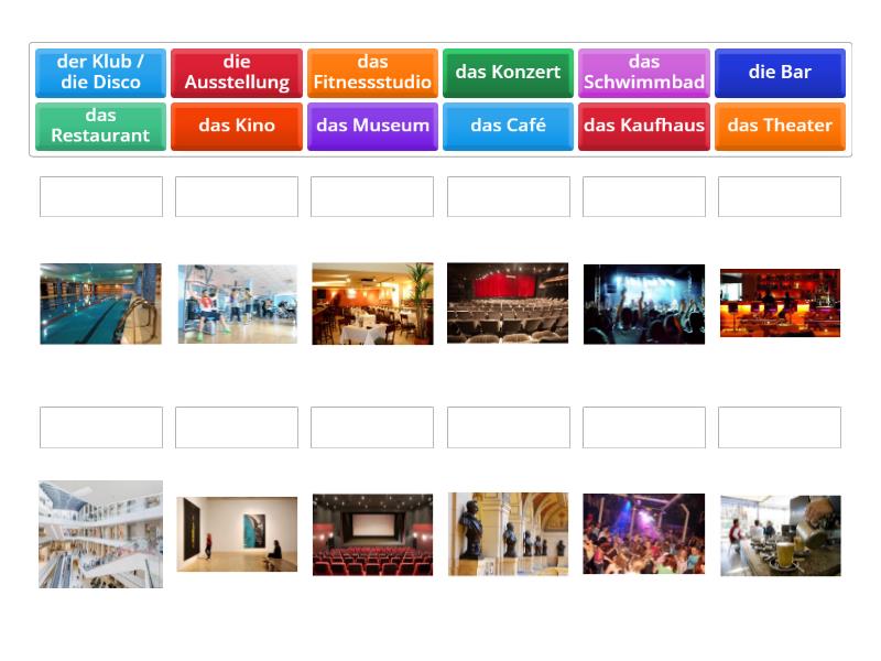 Momente A1 Lektion 8 - Wortschatz Orte in der Stadt - Match up