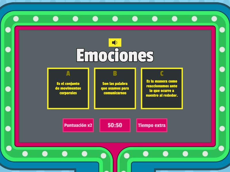 Concurso de preguntas: Reconociendo las emociones básicas - Gameshow quiz